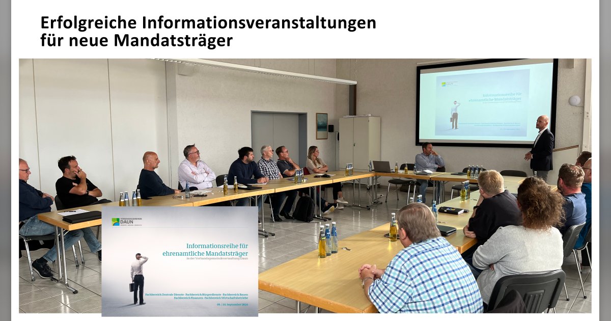 Erfolgreiche Informationsveranstaltungen für neue Mandatsträger | Verbandsgemeinde Daun
