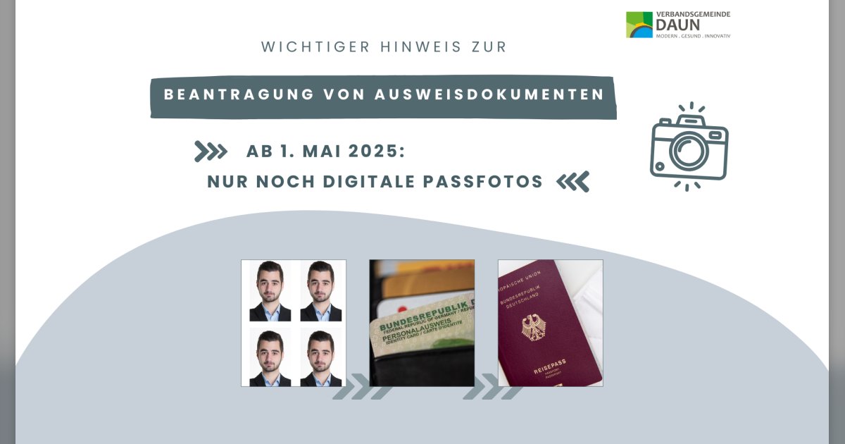 Wichtiger Hinweis zur Beantragung von Ausweisdokumenten | Verbandsgemeinde Daun