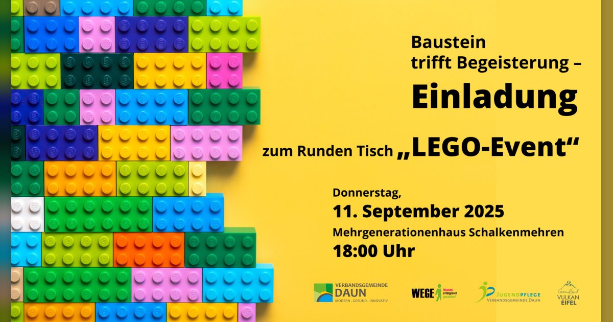 Einladung zum Runden Tisch "LEGO-Event" | Verbandsgemeinde Daun