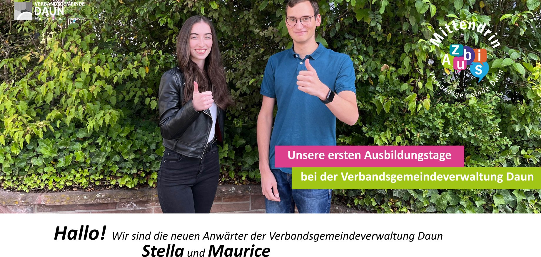 Unser Start bei der Verbandsgemeindeverwaltung Daun | Verbandsgemeinde Daun